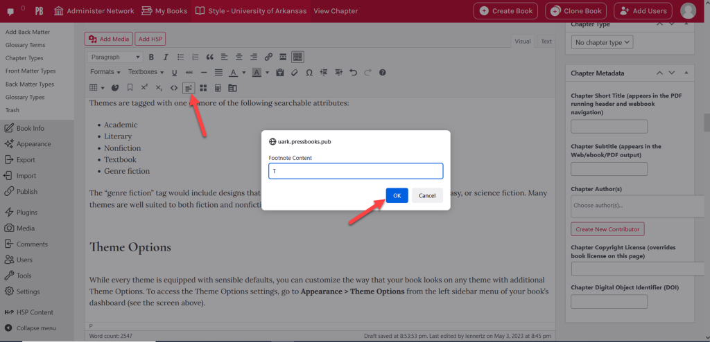 Footnotes and Chapter Endnotes – University of Arkansas OER Style Guide Footnotes and Chapter Endnotes – University of Arkansas OER Style Guide