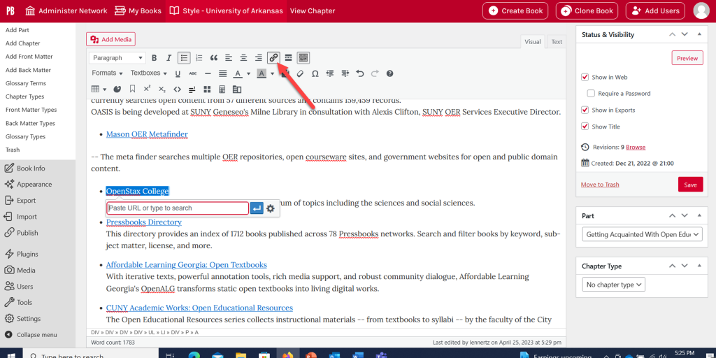 External and Internal Hyperlinks – University of Arkansas OER Style Guide External and Internal Hyperlinks – University of Arkansas OER Style Guide